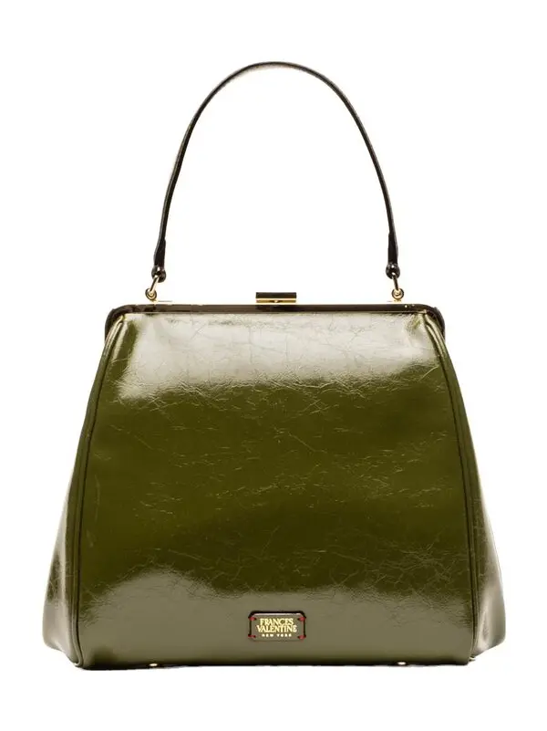 FRANCES VALENTINE Katherine Frame Leather Handbag - Olive