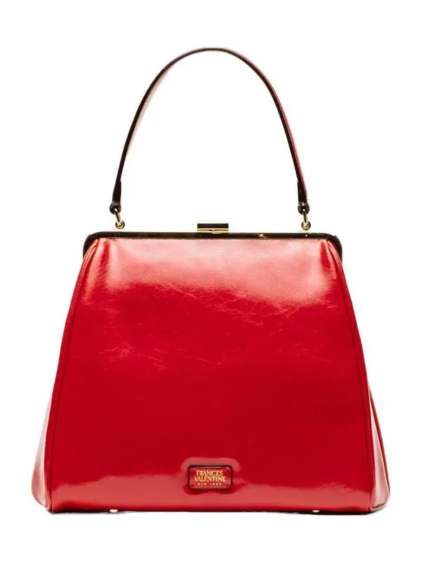 FRANCES VALENTINE Katherine Frame Leather Handbag - Red