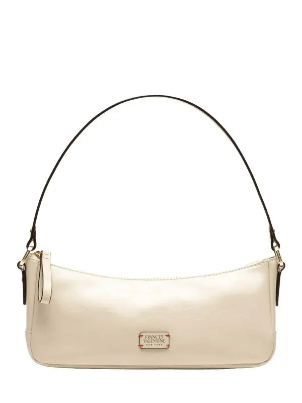 FRANCES VALENTINE Mia Leather Shoulder Bag - Oyster