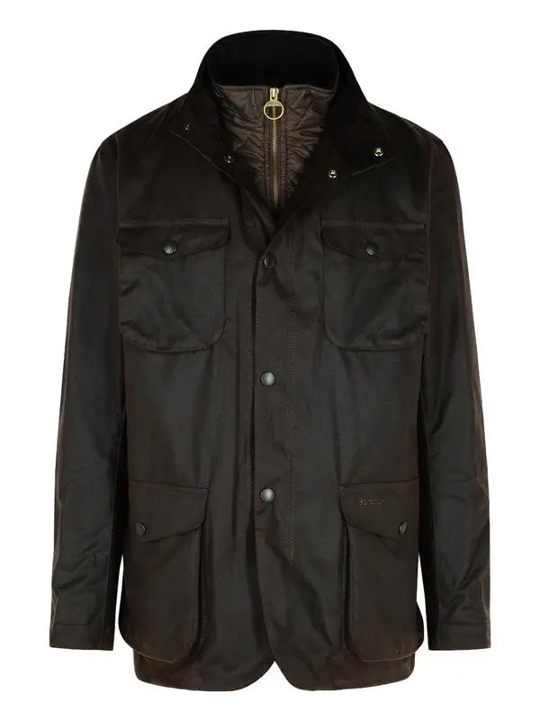 Barbour Ogston Waxed Cotton Jacket - Brown