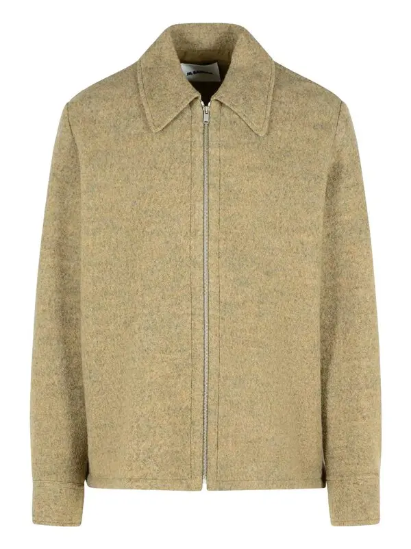 JIL SANDER Wool-blend Zip-up Jacket - Beige