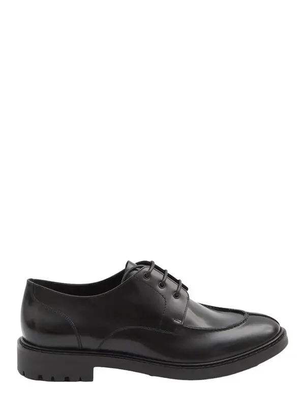 Saint Laurent Smooth Leather Derbies - Black