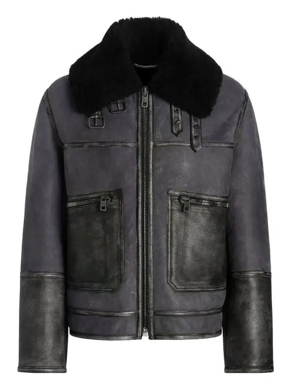Dolce & Gabbana Leather Jacket - Grey