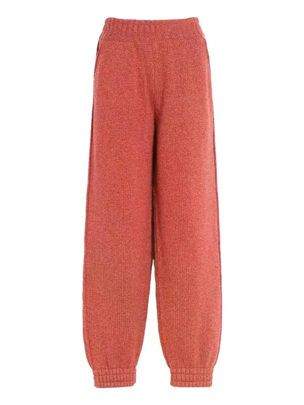 BARRIE Knitted Cashmere Trousers - Orange