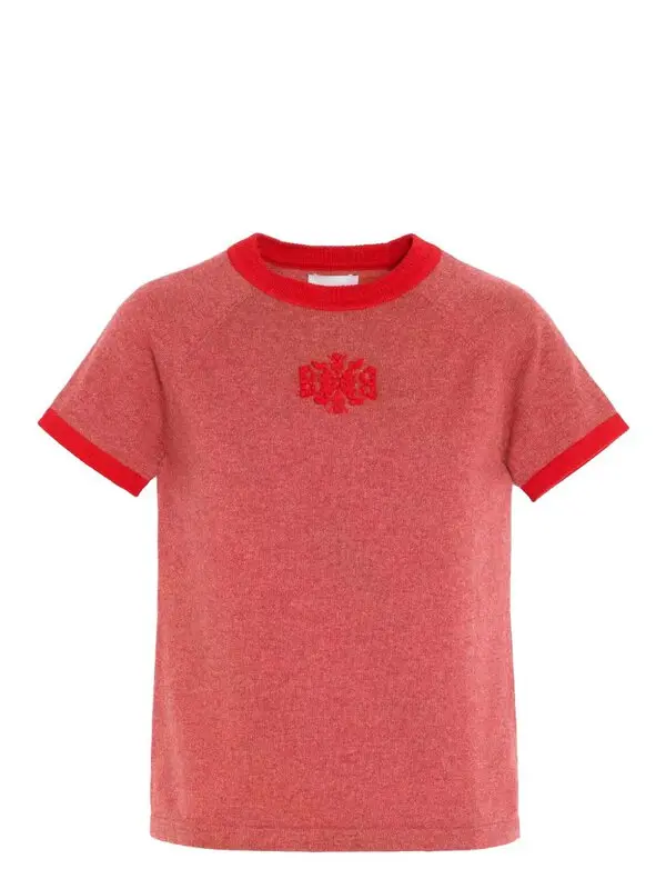 BARRIE B-logo Cashmere T-shirt - Red