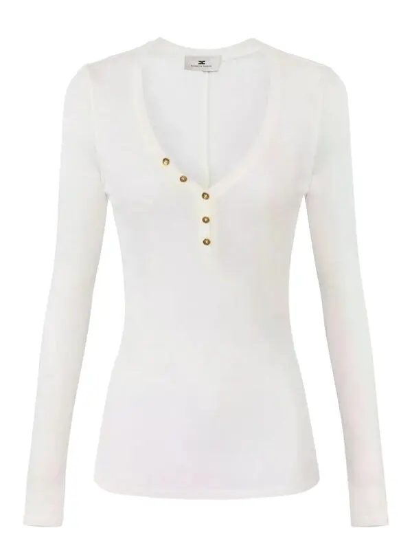 Elisabetta Franchi Henley-neck Top - White