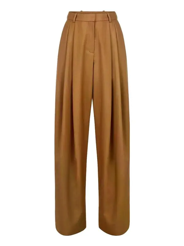 Nina Ricci Pleated Wool Trousers - Brown