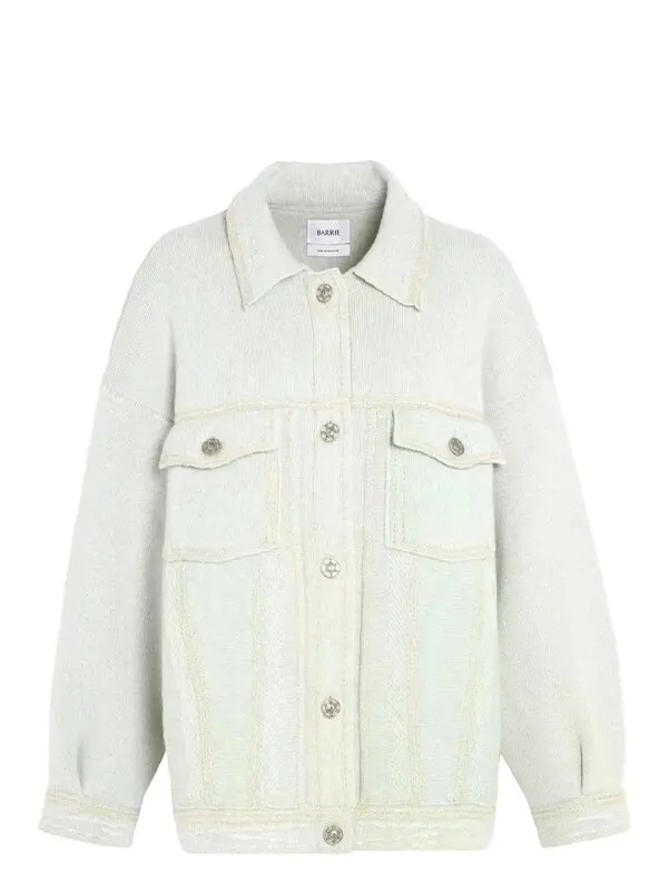BARRIE Denim-effect Knit Jacket - Green