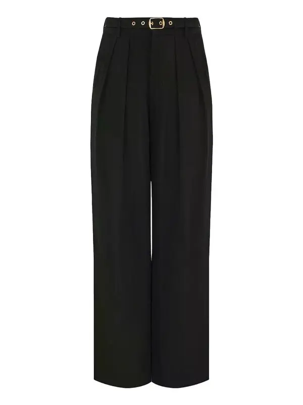 Zimmermann Pleated Wide Leg Trousers - Black