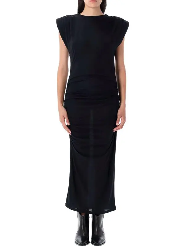 Isabel Marant Ruched Maxi Dress - Black