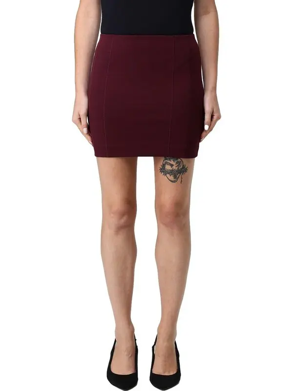 Patrizia Pepe Plain Skirt - Burgundy