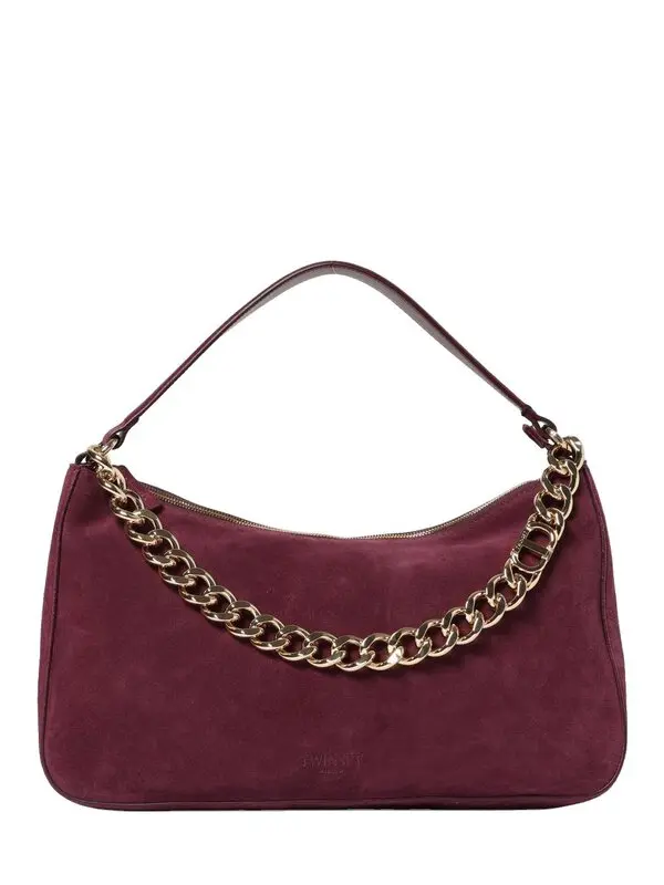 TWINSET Handbag With Chain Strap - Red Purple