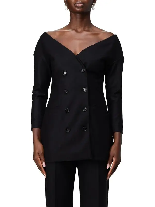 Alberta Ferretti Double Breasted Jacket - Black