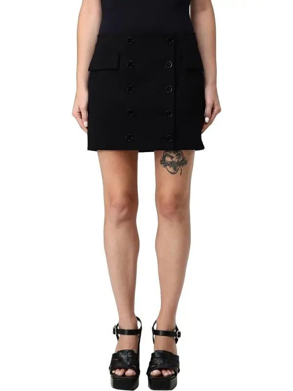 Patrizia Pepe Button Detailed Skirt - Black