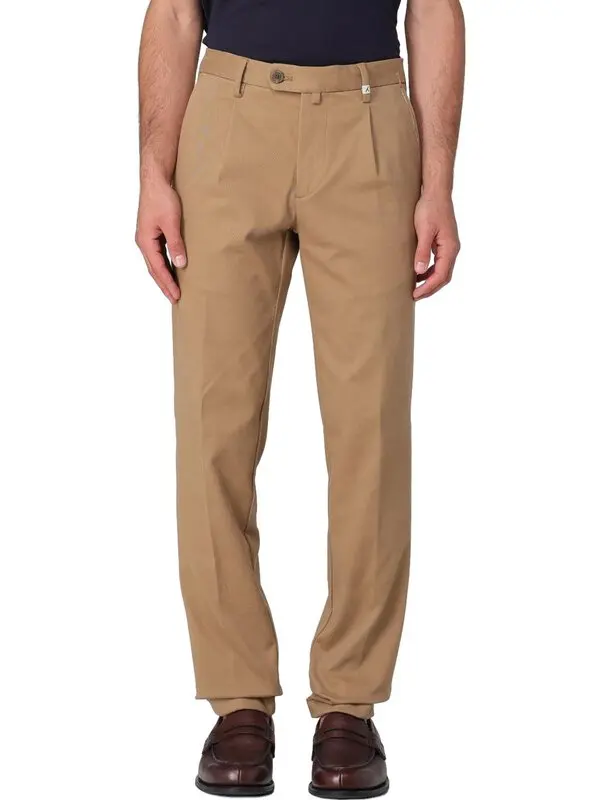 MYTHS Flat Front Trousers - Kaki
