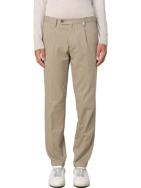 MYTHS Flat Front Trousers - Sand