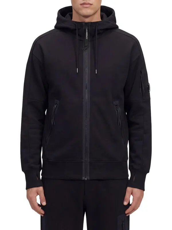 C.P. COMPANY Zip-up Hoodie - Black