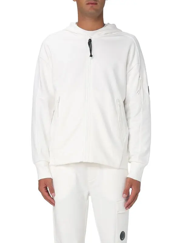 C.P. COMPANY Full Zip Sweatshirt - White