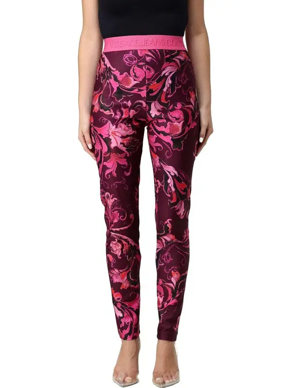 Versace Printed Trousers - Burgundy