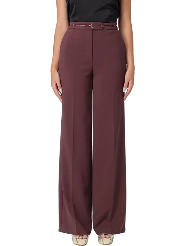 Elisabetta Franchi Wide-leg Trousers - Wine
