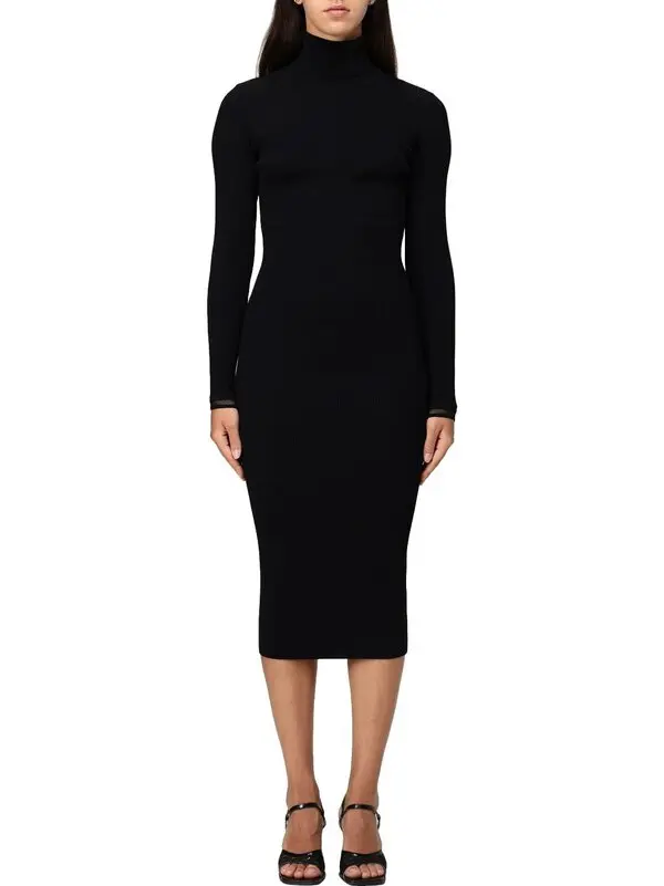 Elisabetta Franchi Sheath Midi Dress - Black