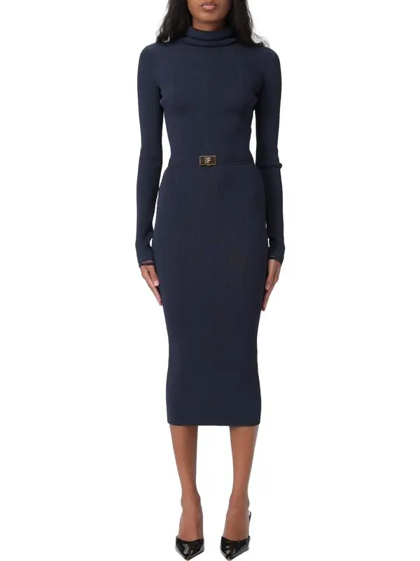 Elisabetta Franchi Sheath Midi Dress - Blue
