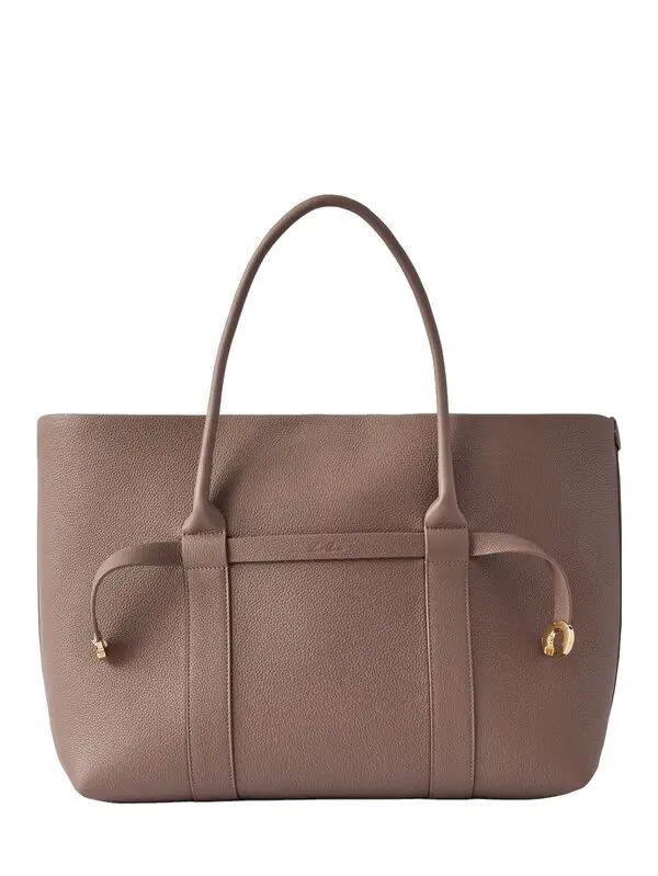 Loro Piana Ghiera Textured-leather Tote - Brown