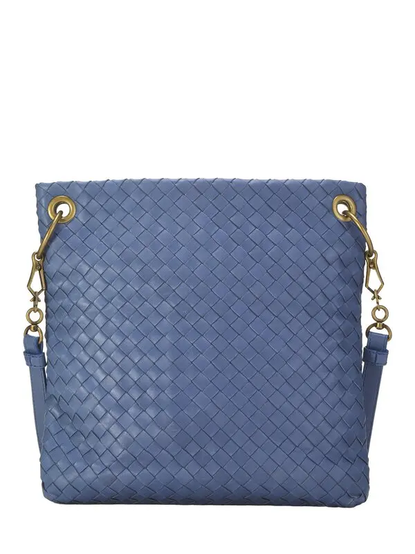 Bottega Veneta Intrecciato Flat Messenger Bag - Blue