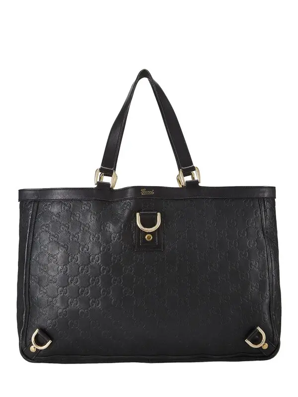 Gucci Guccissima Leather D-ring Abbey Tote - Black