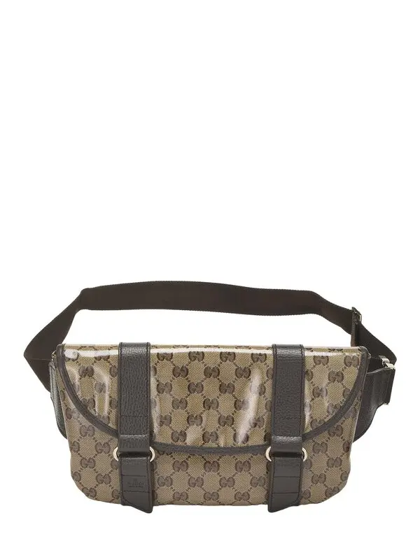 Gucci Crystal Buckle Belt Bag - Brown