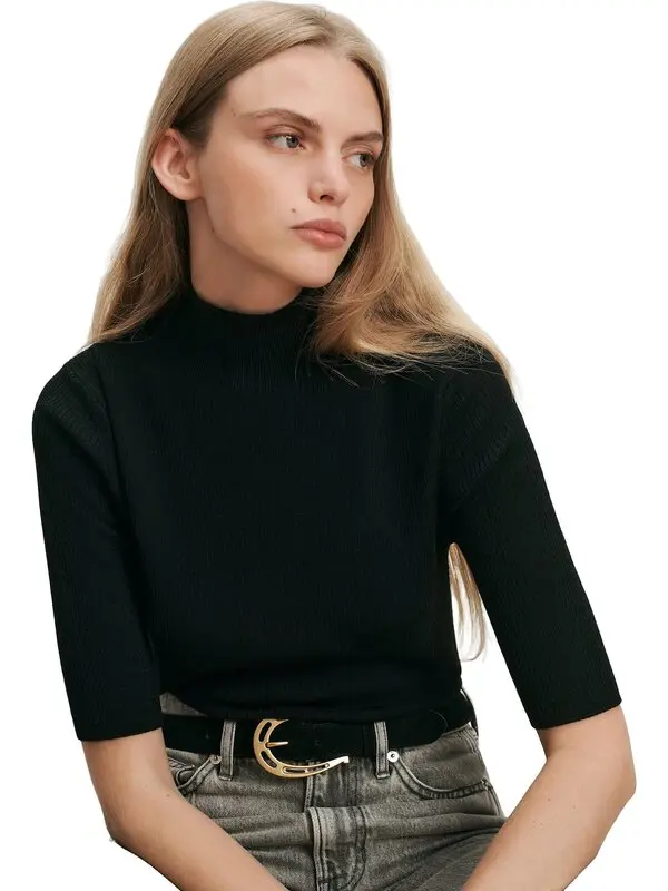 Veronica Beard Alastair Merino Wool Pullover - Black