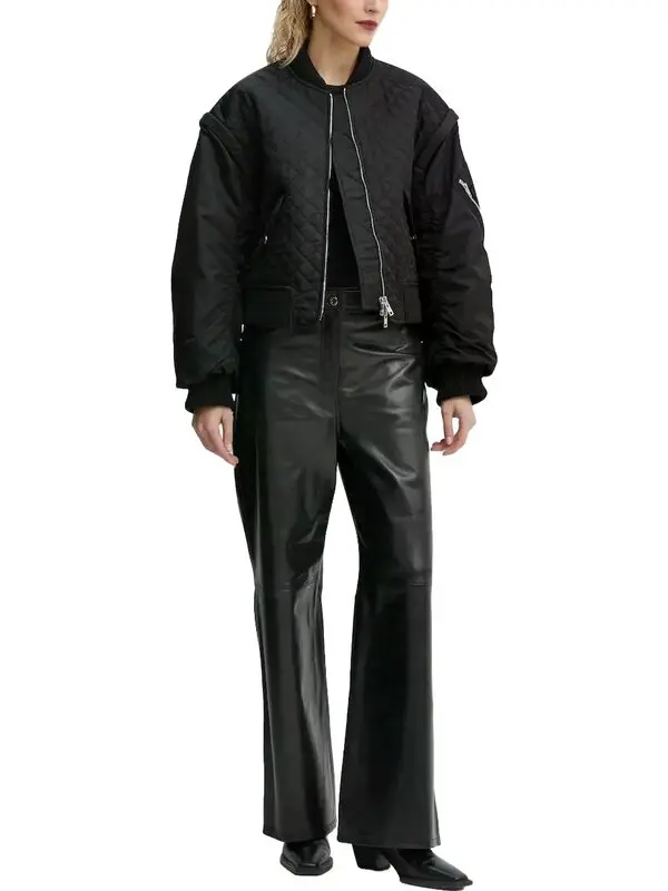 STAND STUDIO Diamond-quilted Bomber Jacket - Black