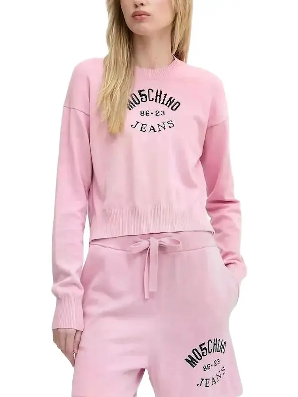 Moschino Logo-embroidered Sweater - Pink