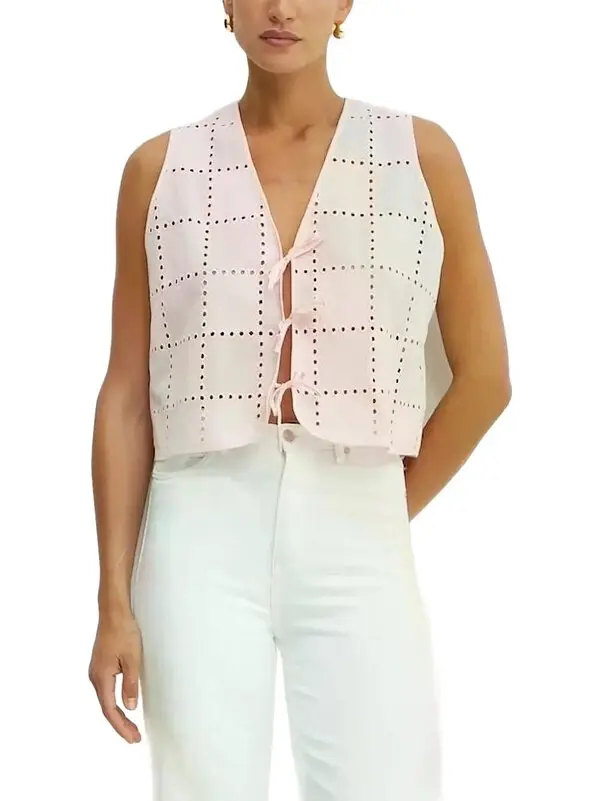 IVY OAK Perforated-design Cropped Top - Pink