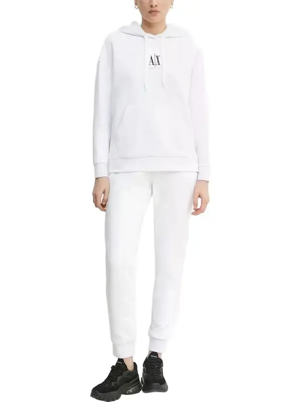 Armani Exchange Logo-embroidered Hoodie - White