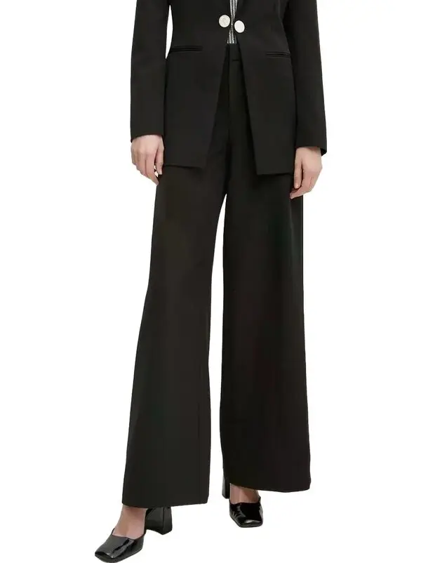 Moschino Stretch-design Wide Leg Pants - Black