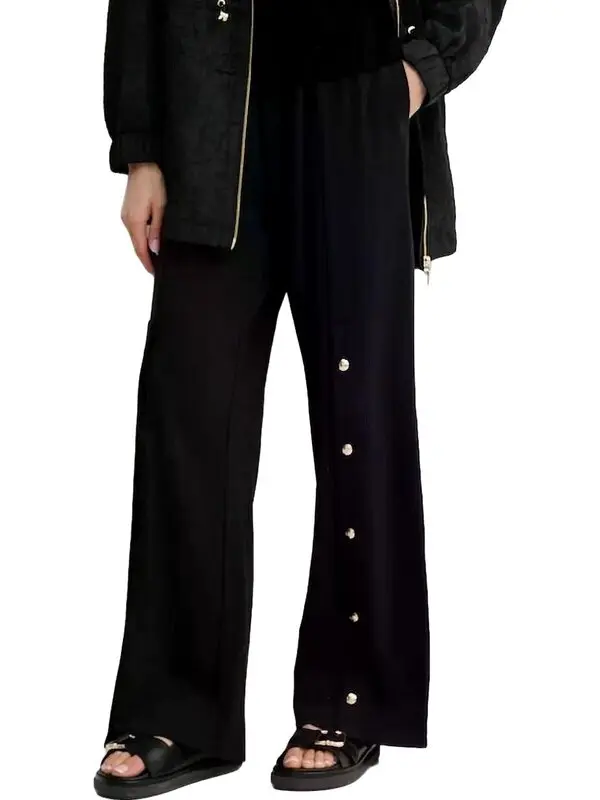 Liu Jo Button-detail Wide Leg Pants - Black