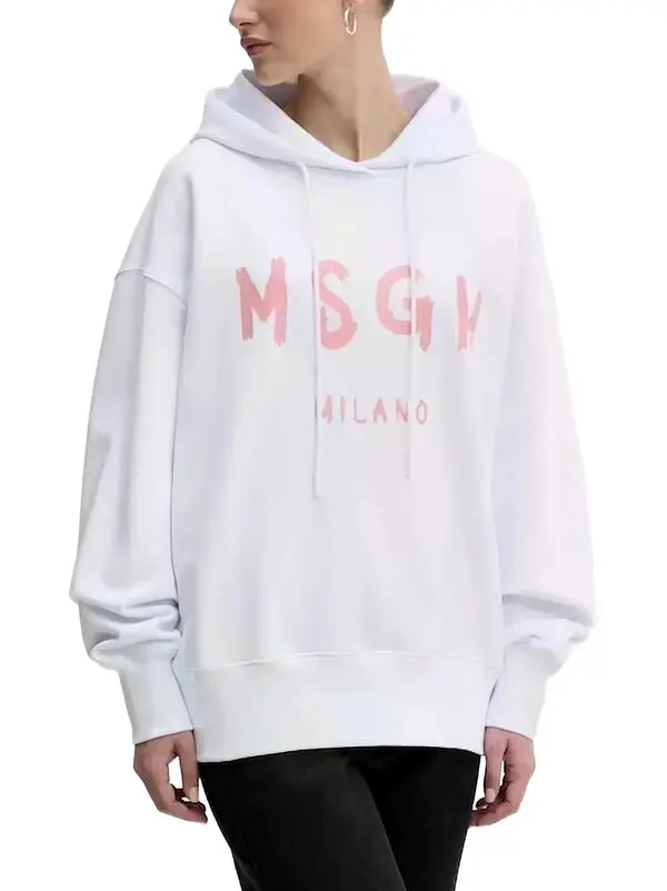 MSGM Logo-print Hoodie - White
