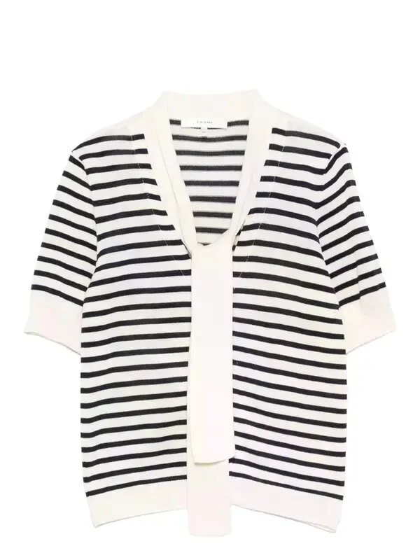 FRAME Striped Cardigan - Blue
