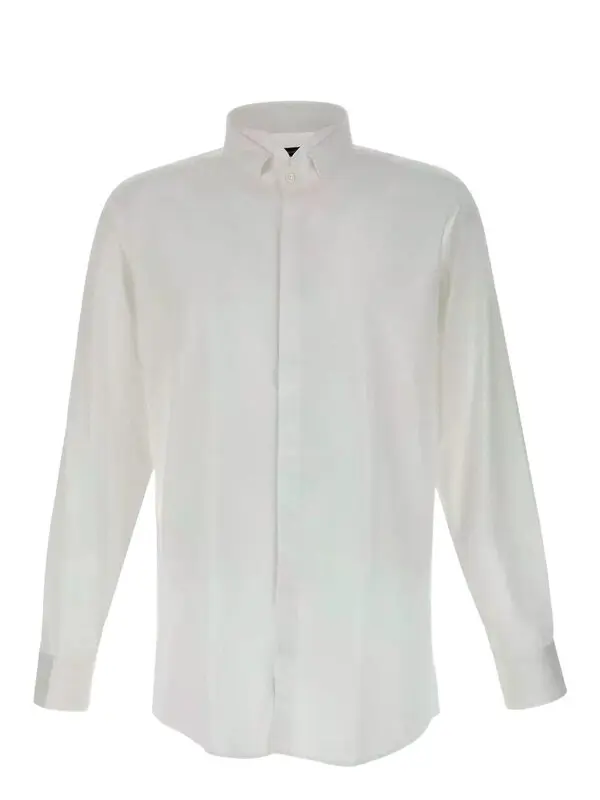 CARLO PIGNATELLI Mock-neck Cuffed Shirt - White
