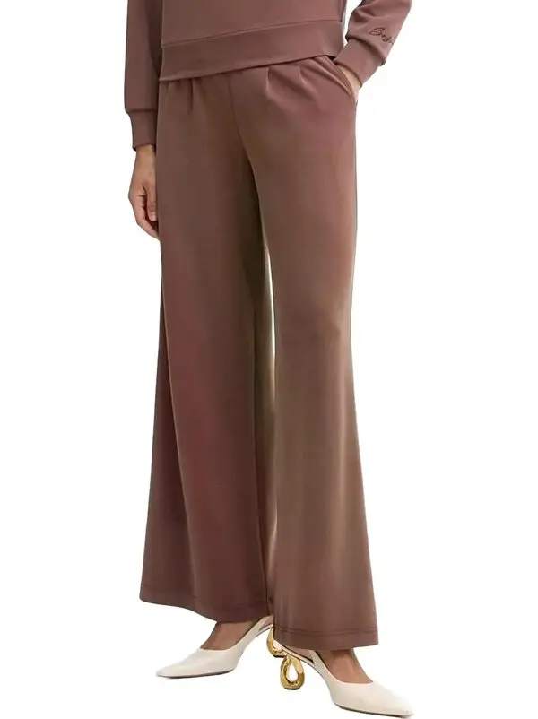 BOSS Pleated Drawstring Trousers - Brown