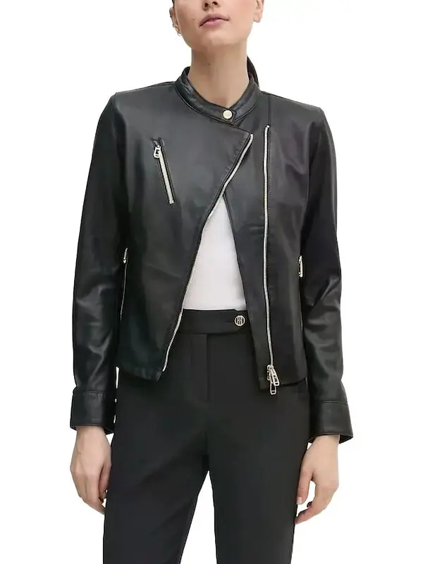 JOOP! Leather Asymmetrical Jacket - Black