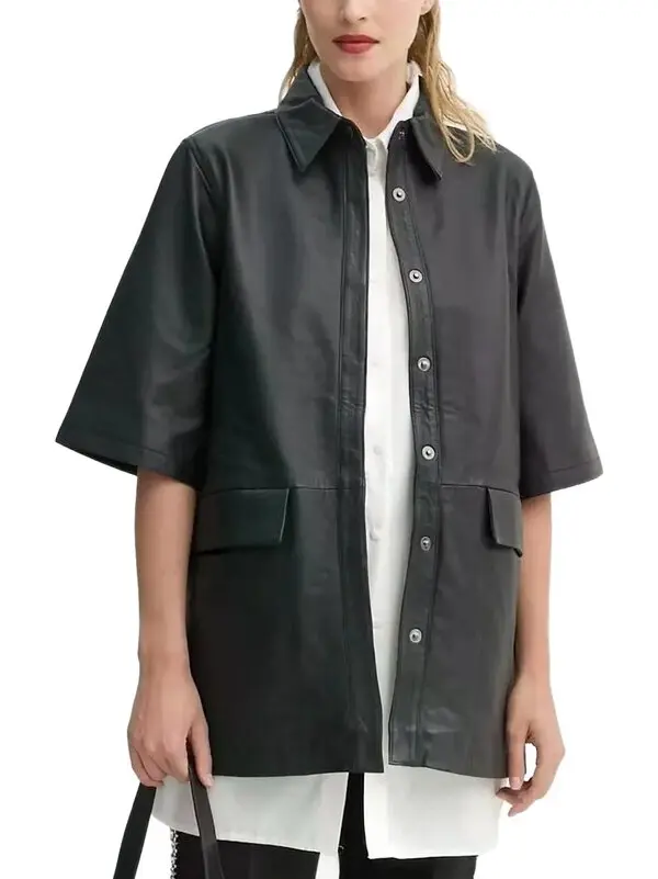 BRUUNS BAZAAR Short Sleeve Shirt Jacket - Black