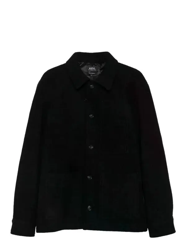 A.p.c. Patch-pocket Button-front Shirt - Black