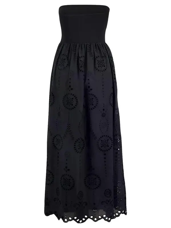 Matteau Strapless Broderie-anglaise Maxi Dress - Black