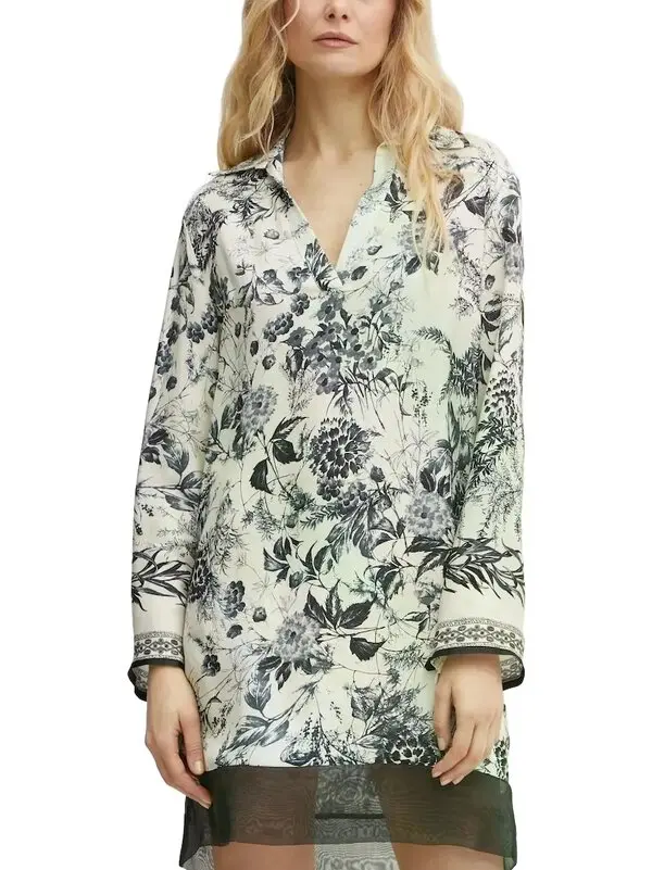 SIMONA CORSELLINI Floral-print Mini Dress - White