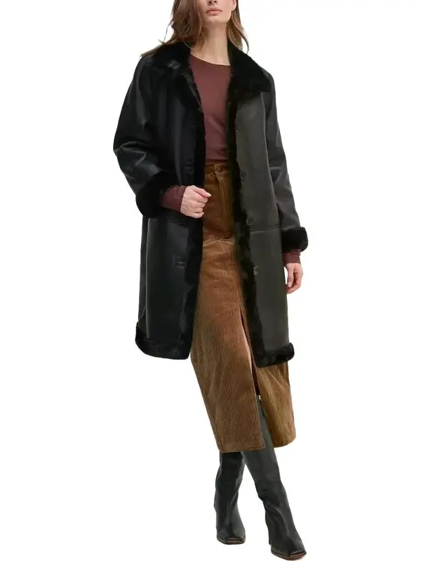 PEDRO DEL HIERRO Faux-fur Trimmed Coat - Black