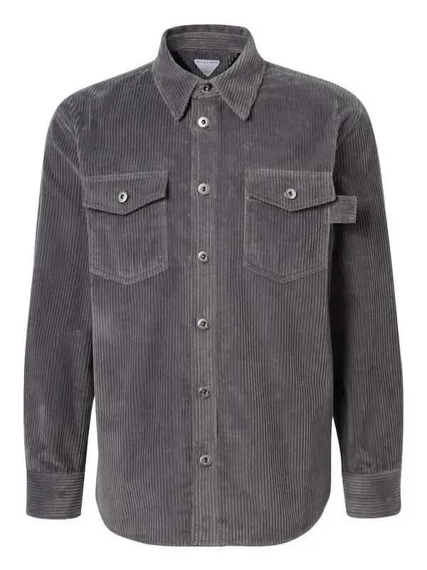 Bottega Veneta Matt Cotton Corduroy Shirt - Grey