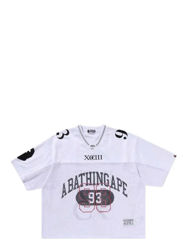 A BATHING APE Line Camo Football Jersey - White
