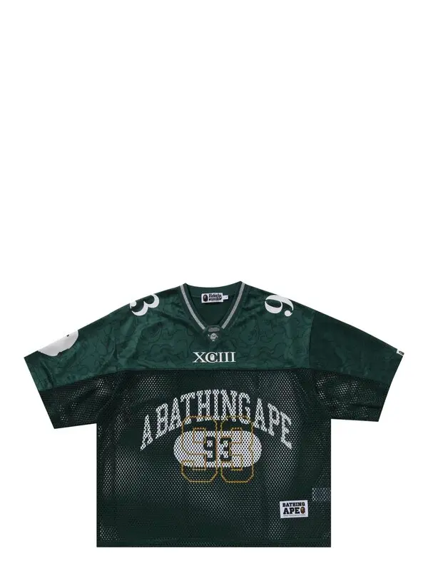 A BATHING APE Line Camo Multi Logo Relaxed Fit Football Jersey - Green